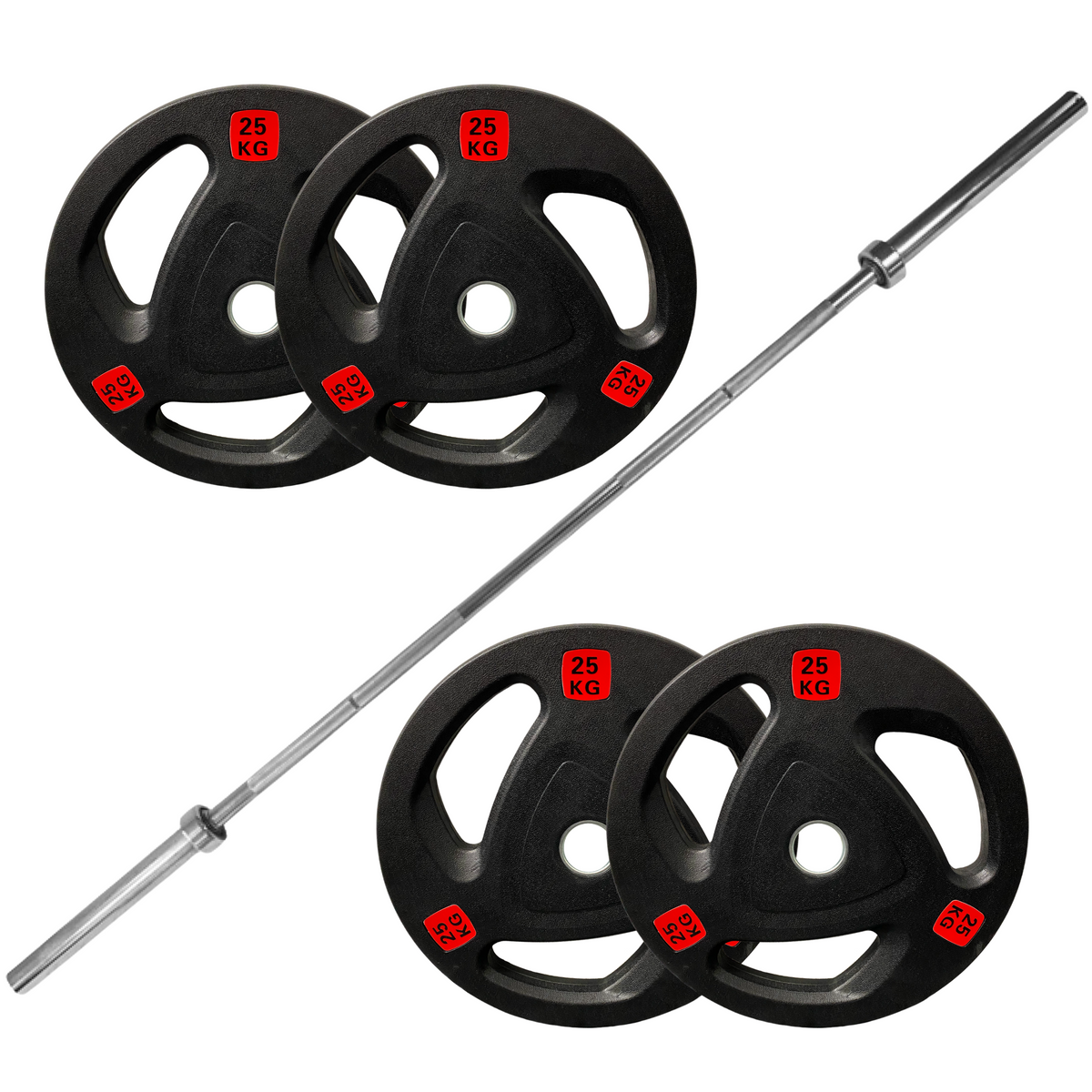 Olympic Barbell + 100KG Weight Plate Set – J5 Fitness